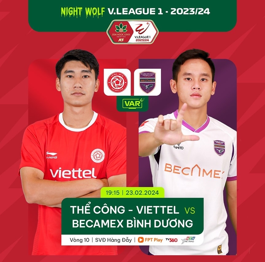 Link xem trực tiếp Thể Công - Viettel và Becamex Bình Dương