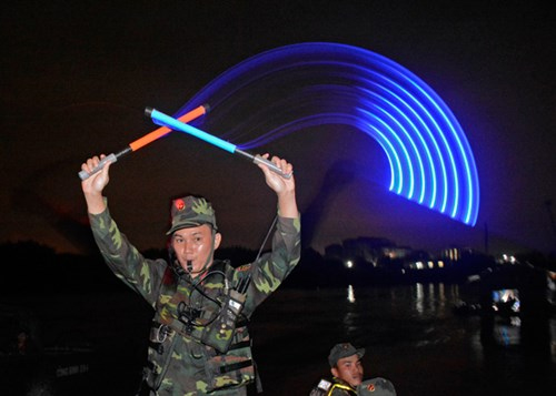 River-crossing exercise for engineer troops