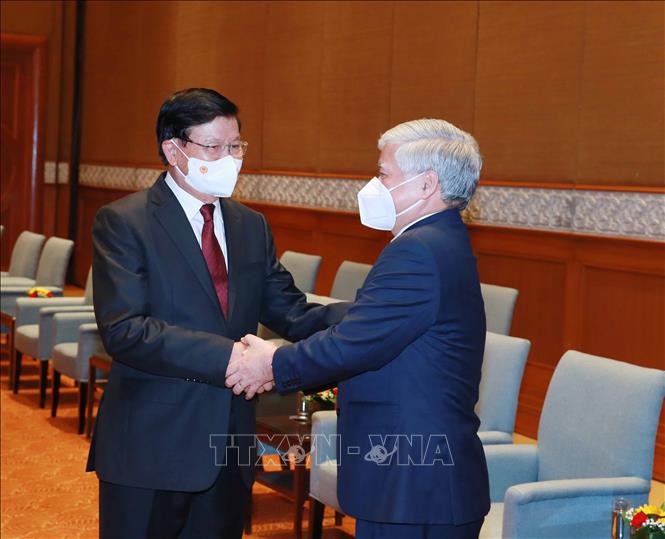 Lao leader receives President of Vietnam Fatherland Front