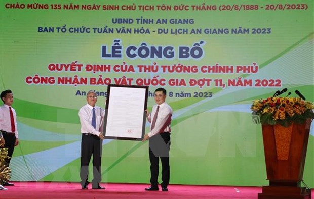 Oc Eo culture s statue in An Giang recognized as national treasure