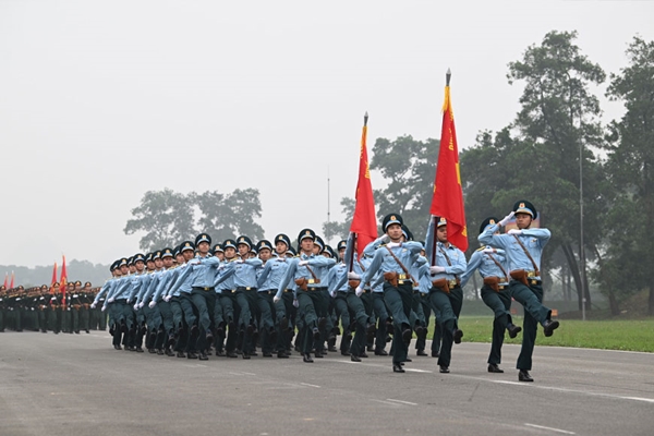 Parade training for celebration of Dien Bien Phu Victory