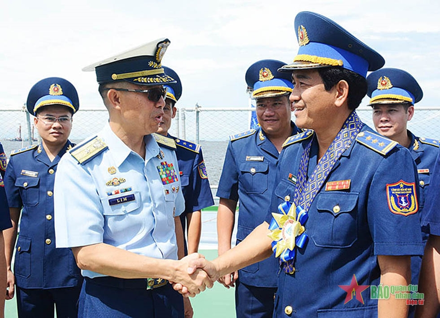 Coast Guard Ship 8002 docks at Manila port, the Philippines