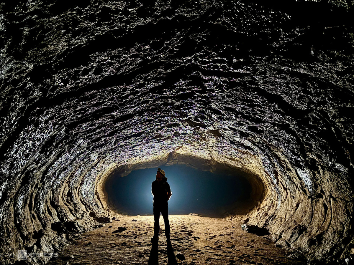 Exploring volcanic cave system under forest in Dong Nai