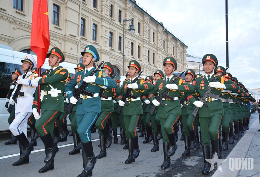 VPA troops participate in preliminary rehearsal of Red Square Parade