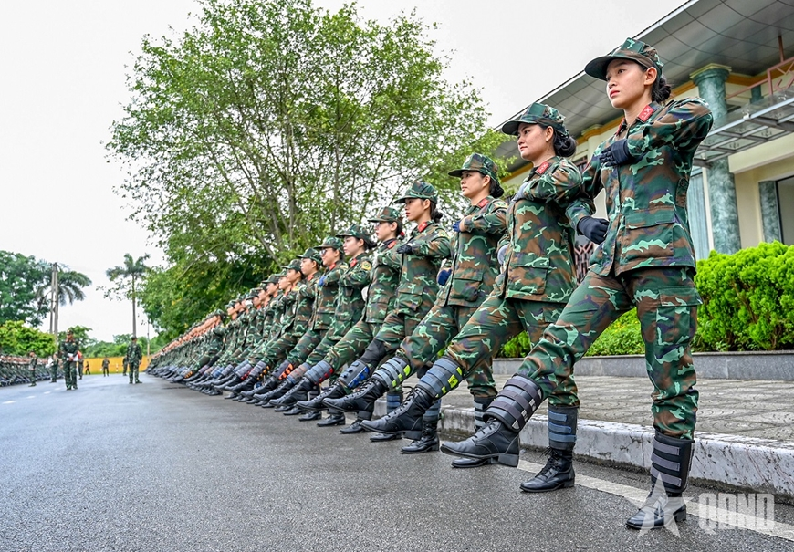 Female officers training hard for upcoming parade