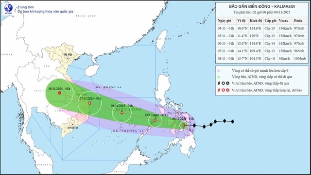 Vietnam’s Central region on alert as typhoon Kalmaegi nears East Sea